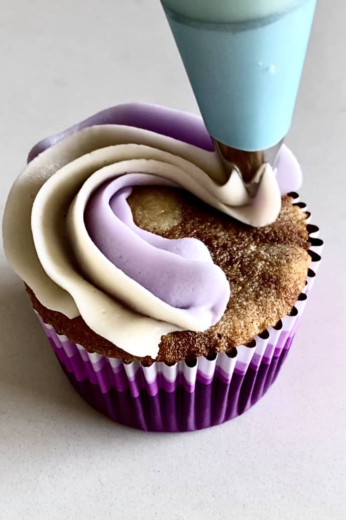 Piping Colorful Frosting Swirls - Susan Brings Dessert