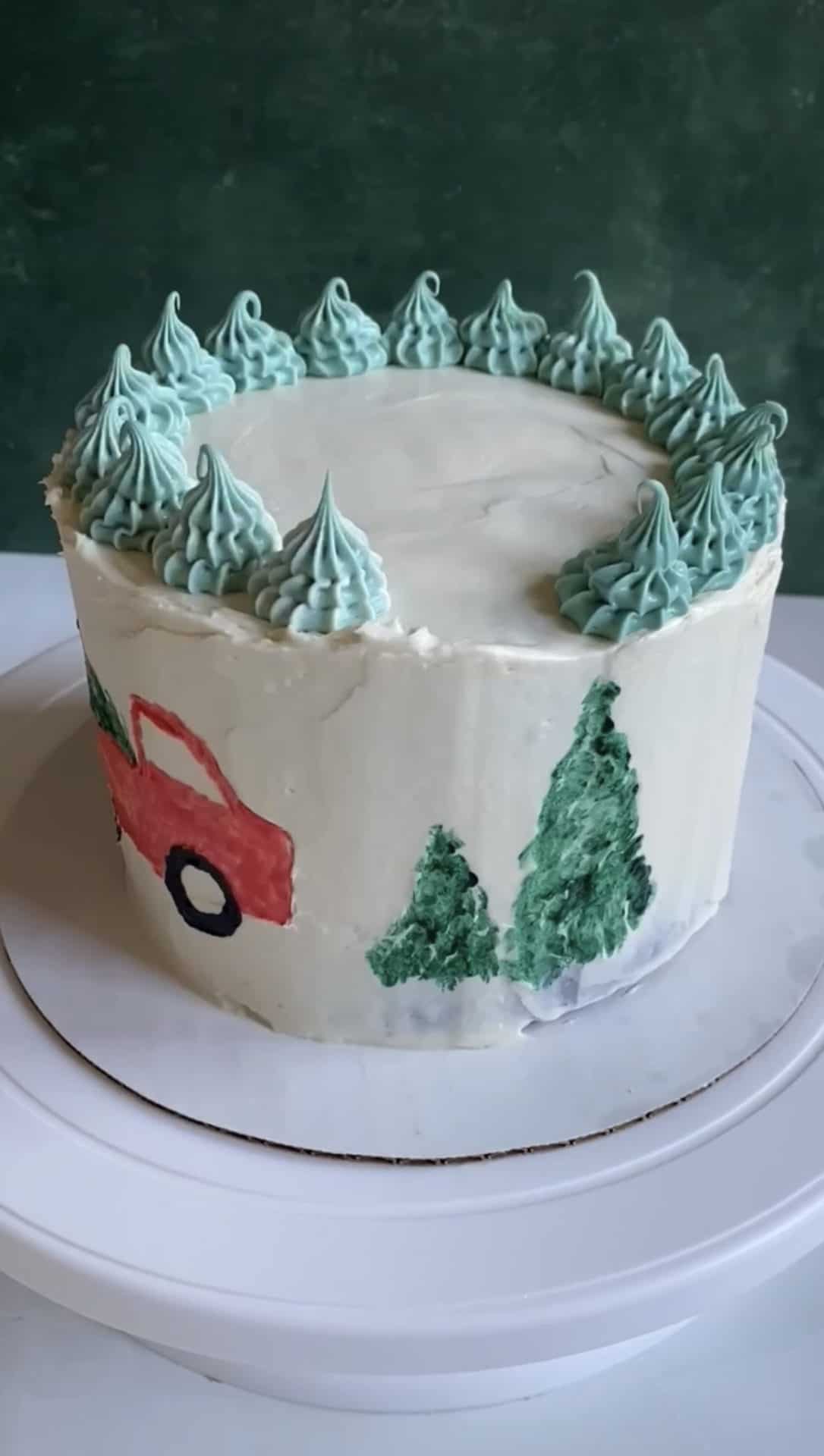 Christmas Tree Farm Cake - Susan Brings Dessert
