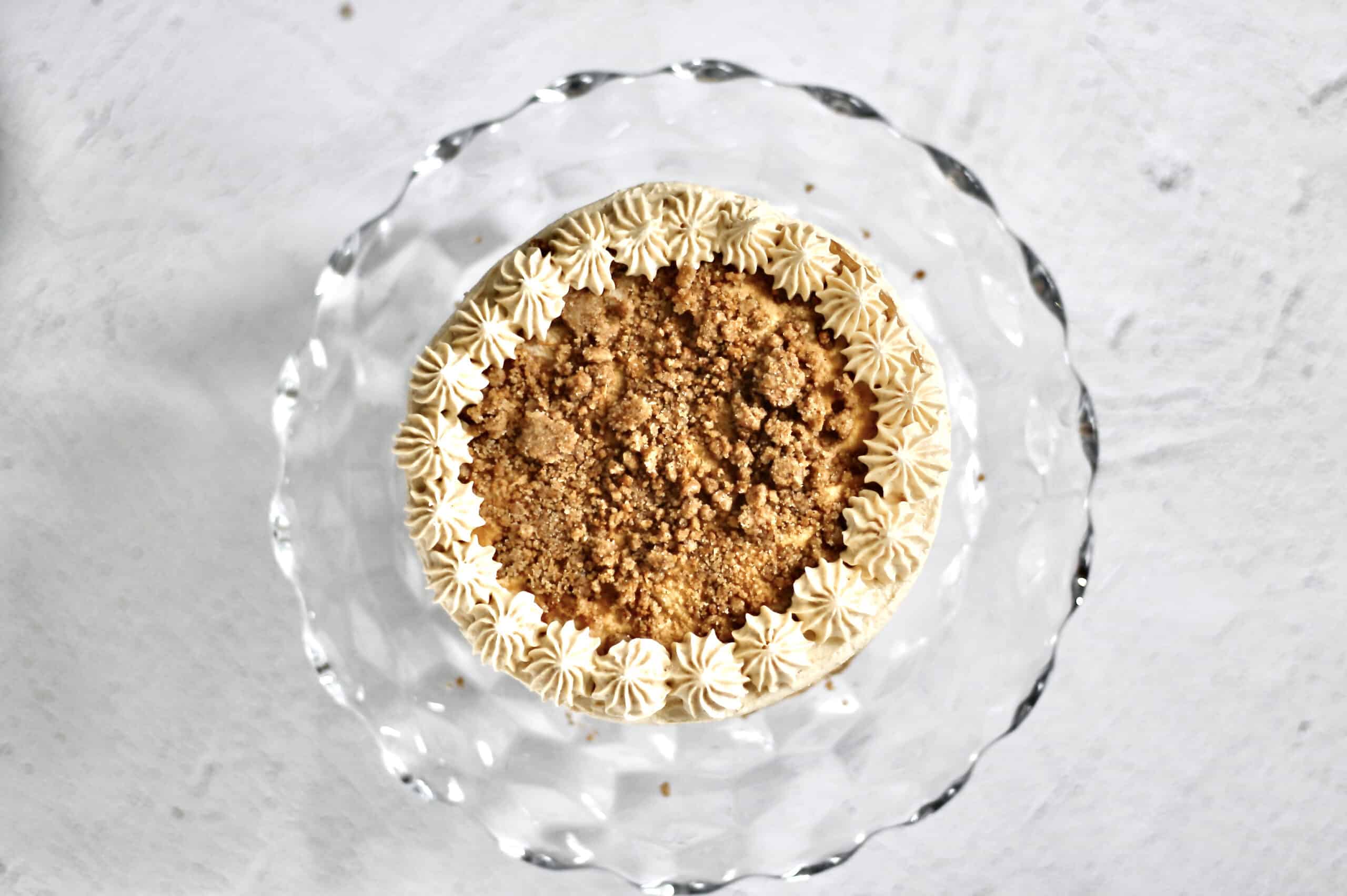 Biscoff Crumble Cake with Cookie Butter Frosting - Susan Brings Dessert