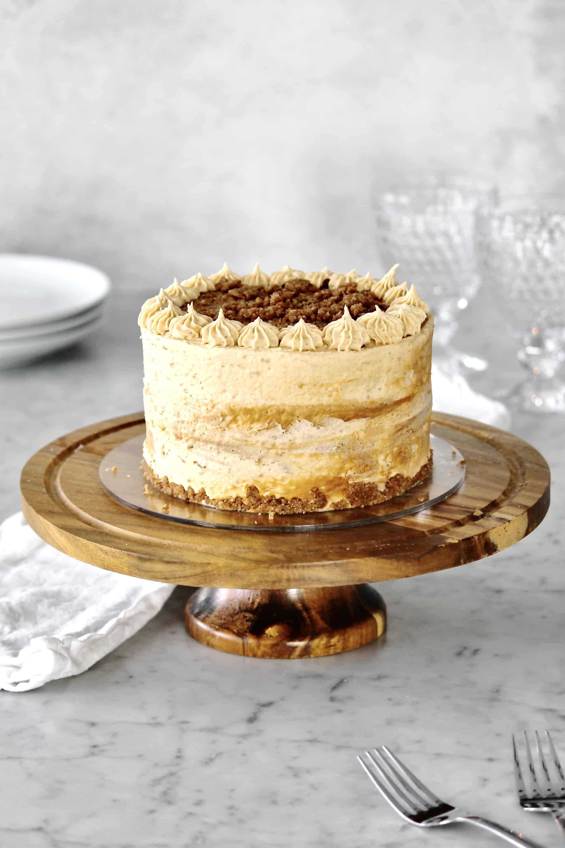 Biscoff Crumble Cake with Cookie Butter Frosting - Susan Brings Dessert
