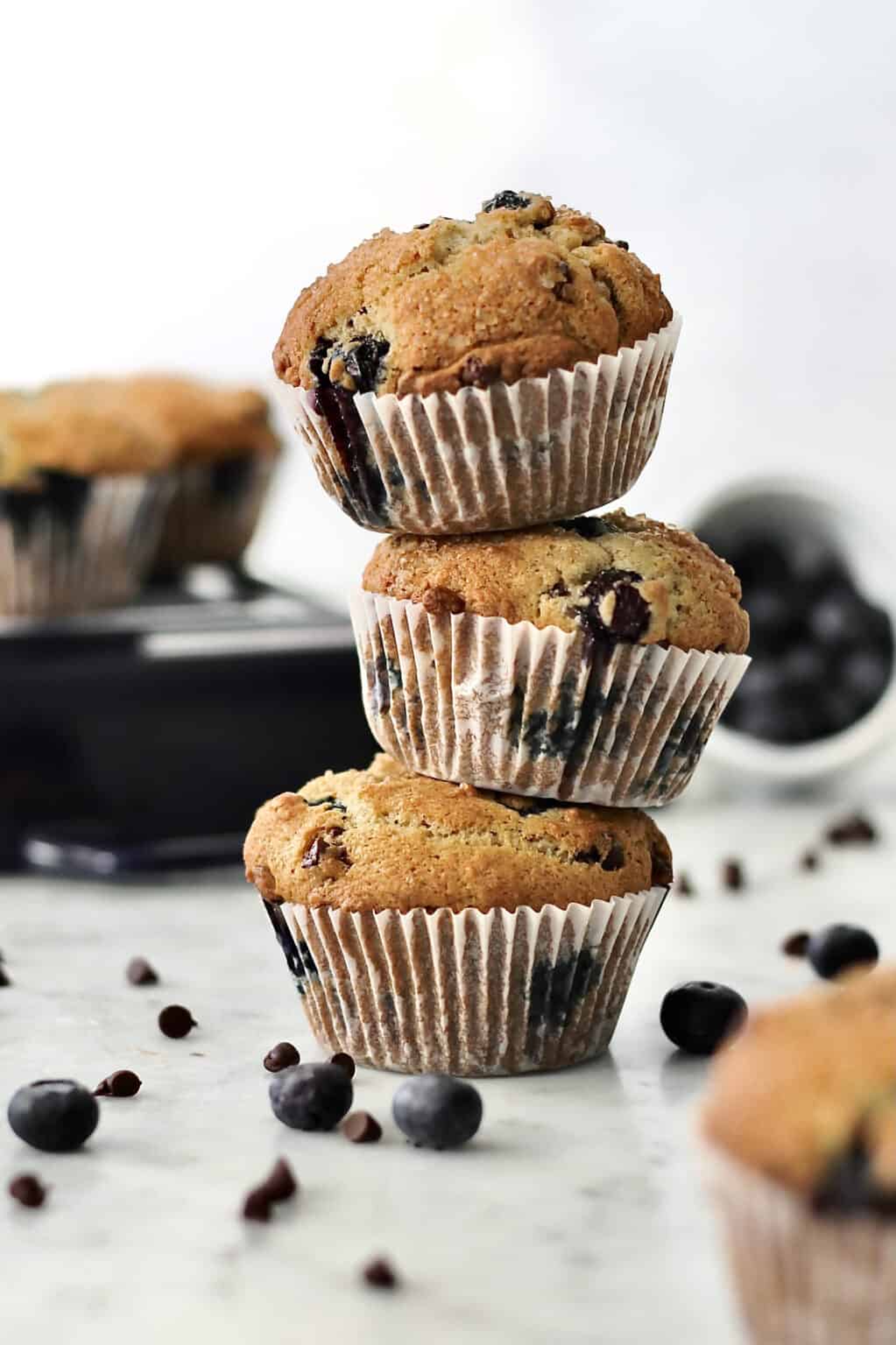 Easy Blueberry Chocolate Chip Muffins - Susan Brings Dessert