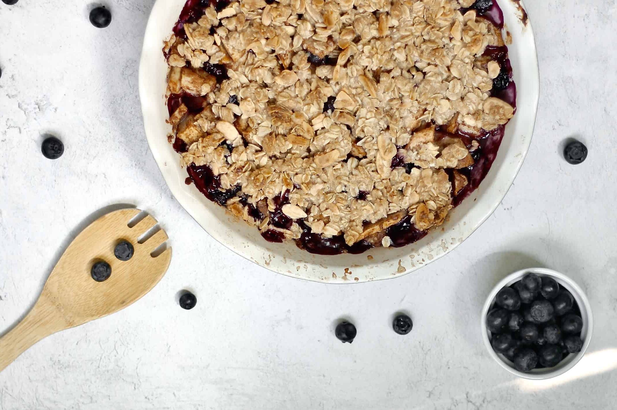 Easy Blueberry and Pear Crumble - Susan Brings Dessert