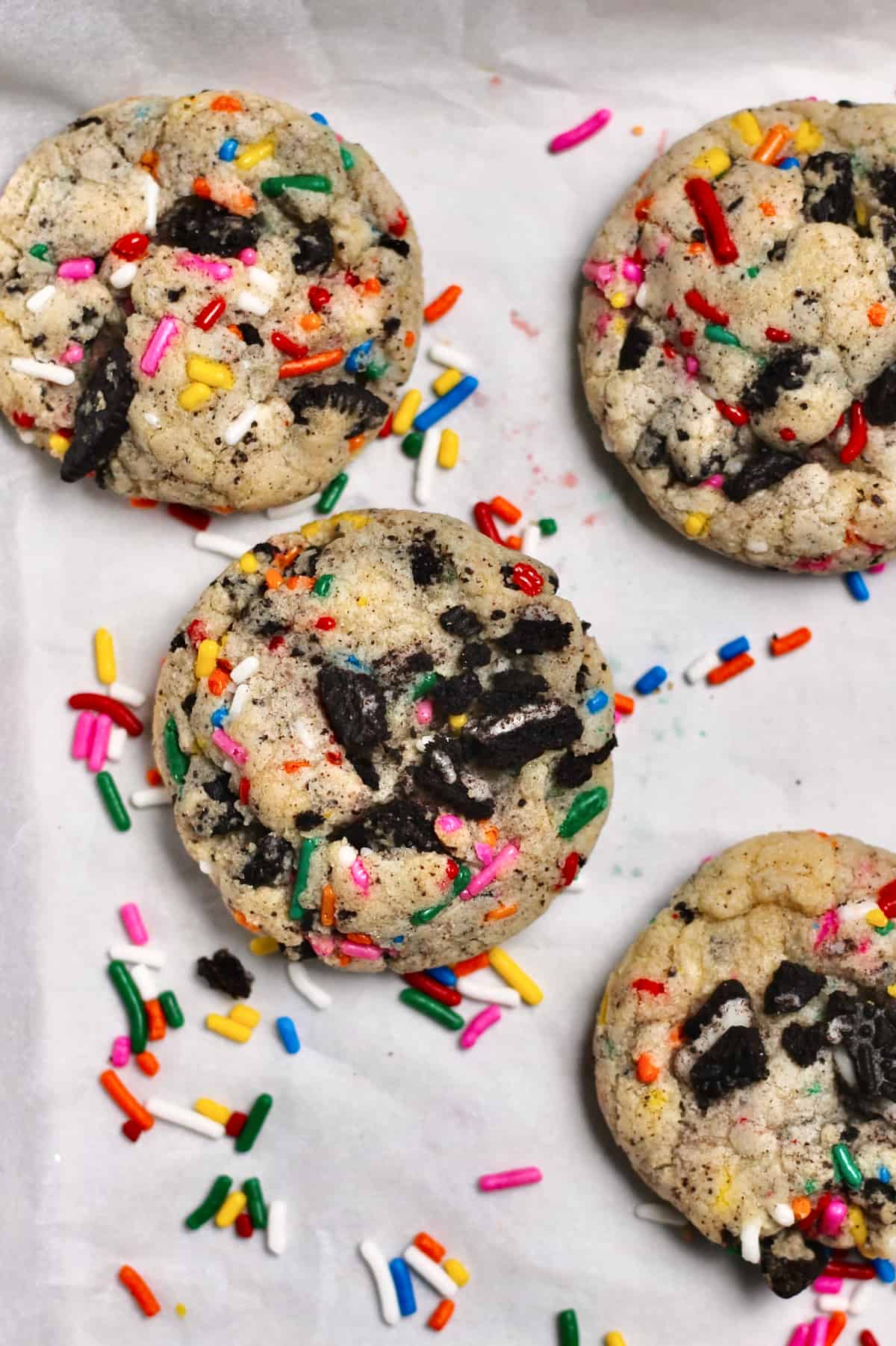 Soft and Chewy Funfetti Oreo Cookies - Susan Brings Dessert