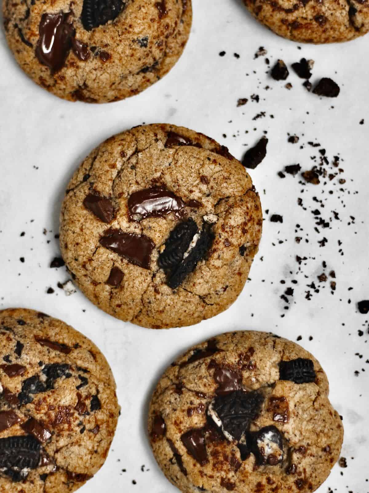 Coffee Oreo Cookies with Chocolate Chunks - Susan Brings Dessert
