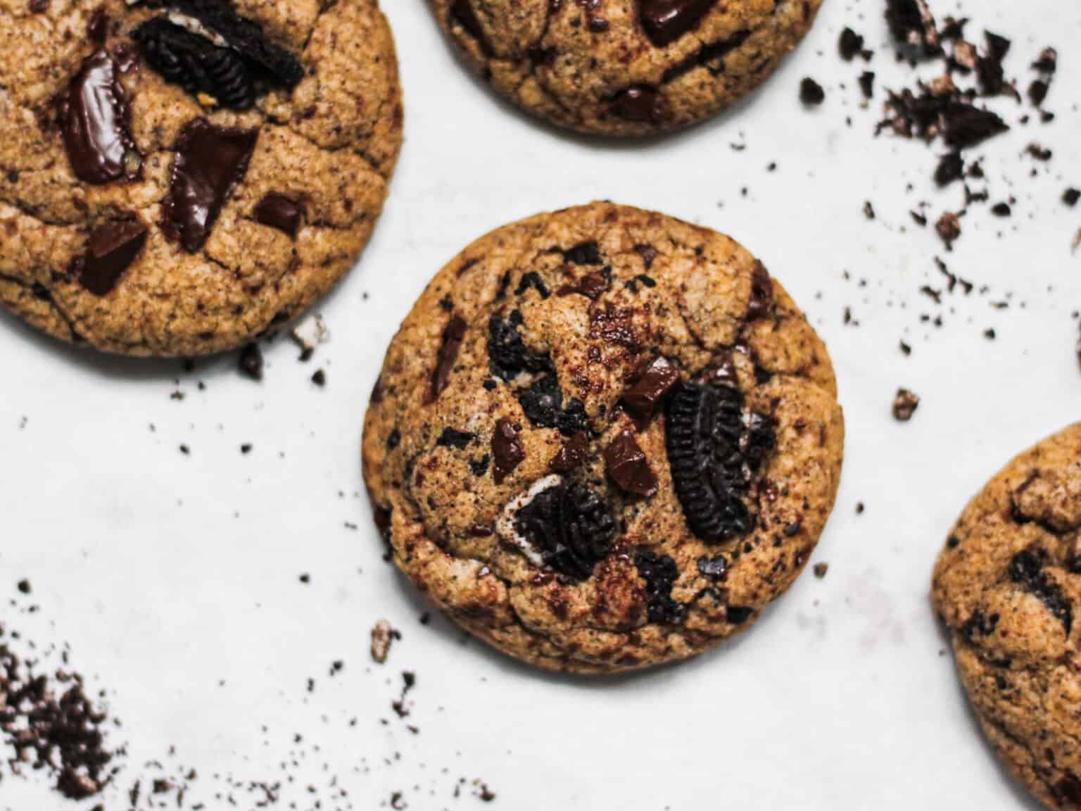 Coffee Oreo Cookies with Chocolate Chunks - Susan Brings Dessert