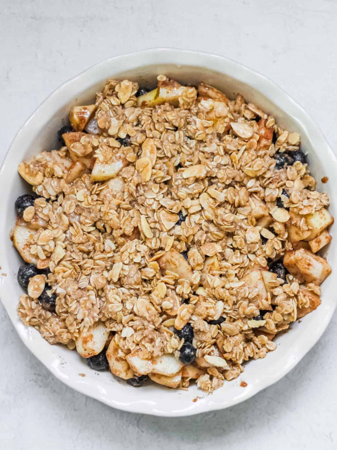 Easy Blueberry and Pear Crumble - Susan Brings Dessert