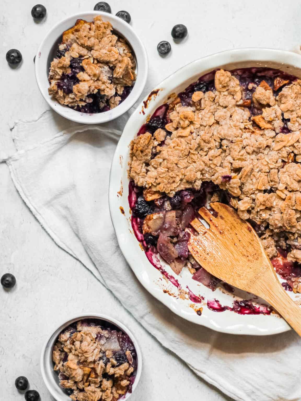 Easy Blueberry and Pear Crumble - Susan Brings Dessert
