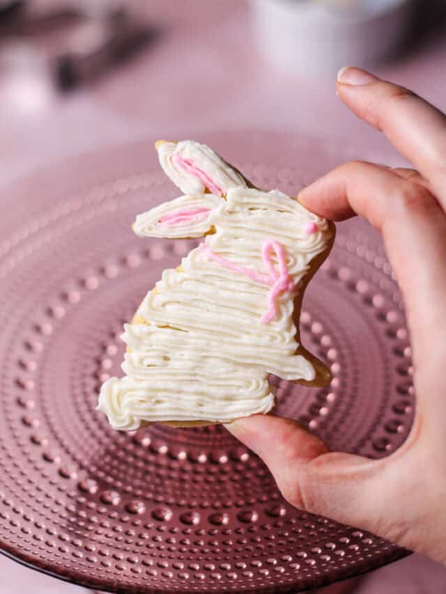 Easy Easter Bunny Sugar Cookies with Buttercream - Susan Brings Dessert
