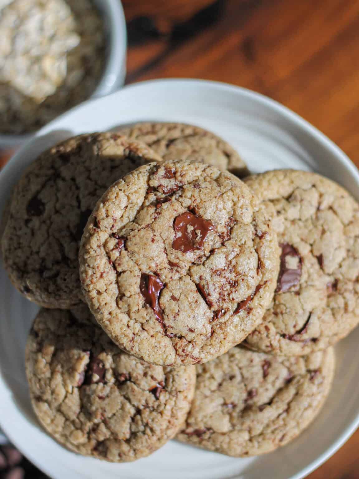 Oat Flour Chocolate Chip Cookies (No-Chill Cookie Dough) - Susan Brings ...